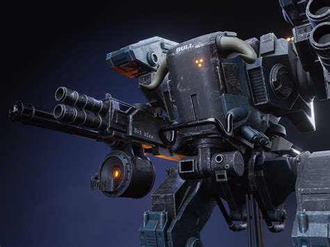 Realistic Mech In Military Style 3d Model For