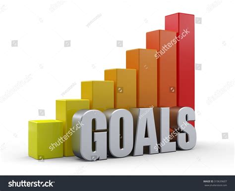 Bar Chart Front Word Goals Silver Stock Illustration 319639607