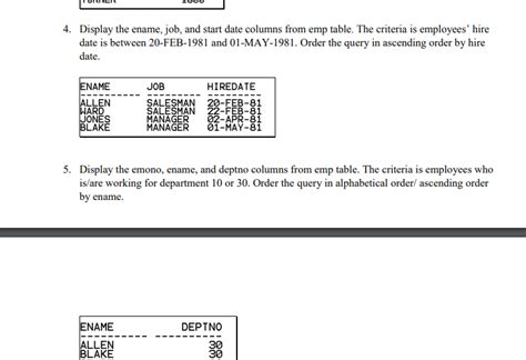 Quiz Start 1 Create A Sql Query To Display The