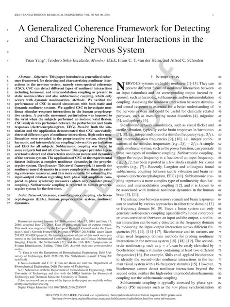 Pdf A Generalized Coherence Framework For Detecting And