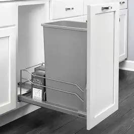 Rev A Shelf 53WC Waste Bins 35qt Single Silver