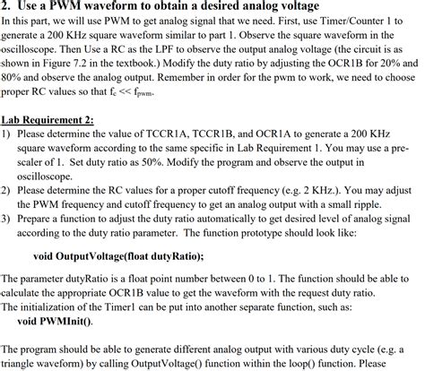 Use A PWM Waveform To Obtain A Desired Analog Chegg Com