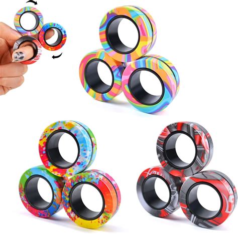 9pcs Magnetic Rings Fidget Toy Set Idea Adhd Anxiety