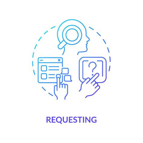 Requesting Blue Gradient Concept Icon Communication Function Abstract Idea Thin Line