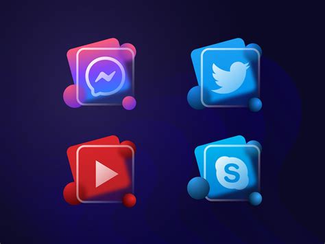 glassmorphism concept social media icons on behance