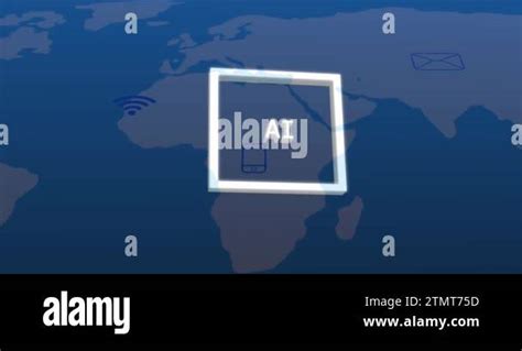 Animation Of Ai Data Processing With Icons And World Map Global