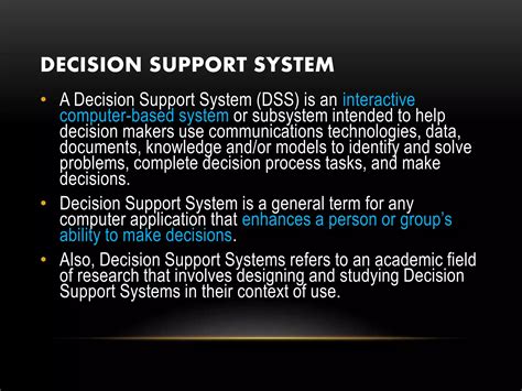 Decision Support System Presentation Slides PPTX