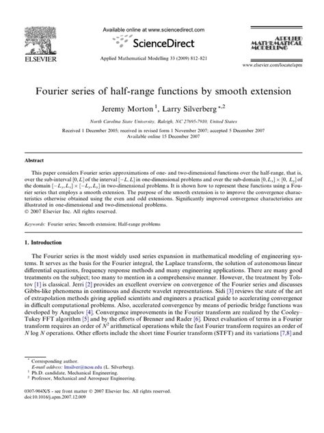 2009 Fourier Series Of Half Range Functions Pdf