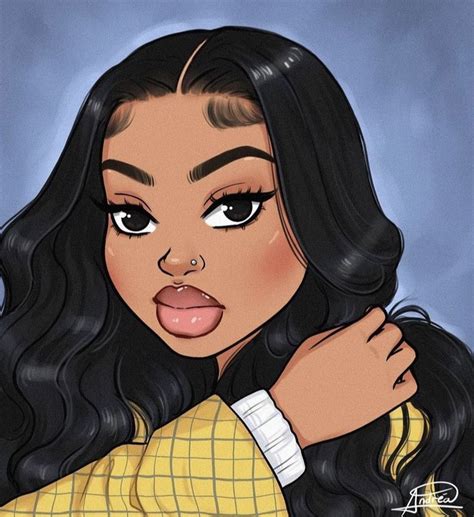 Black Baddie Girl Drawing
