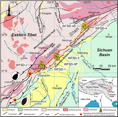 Geological Structures Of The Longmen Shan And Its Adjacent Areas Red Download Scientific