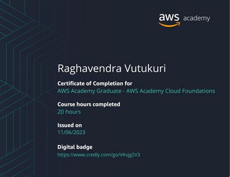 Completed Aws Academy Cloud Foundations Course Raghavendra Vutukuri Posted On The Topic