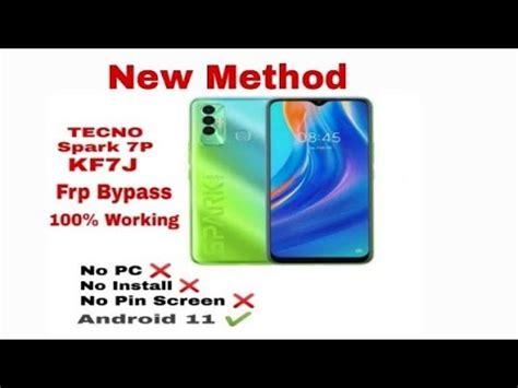 NEW METHOD Tecno Spark 7P KF7J Android 11 FRP Bypass No Install No PC No Pin Screen June