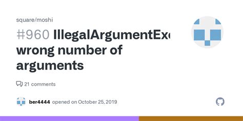 illegalargumentexception wrong number of arguments · issue 960