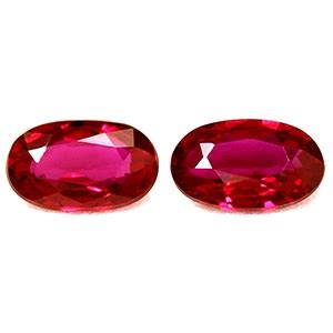 Untreated 058 Cttw Ruby Oval Matched Pair Aaaaa Quality Gemsny