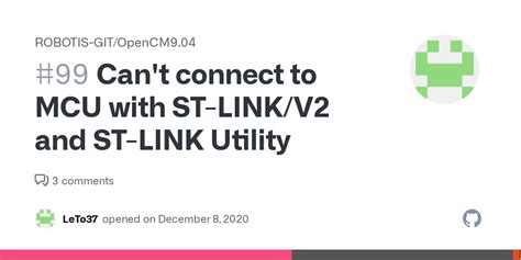 Can T Connect To MCU With ST LINK V And ST LINK Utility Issue ROBOTIS GIT OpenCM