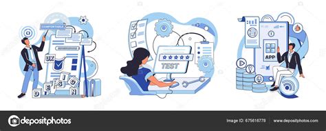 Application Testing Metaphor Vector Illustration Application Testing Refining Process Well Stock