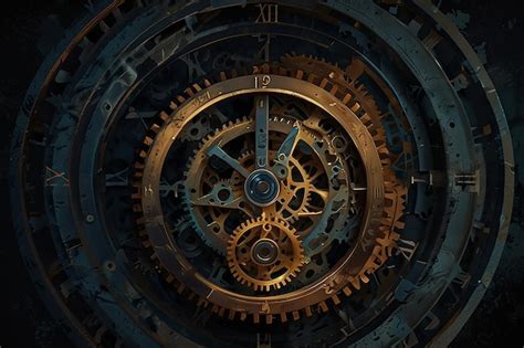 Premium Photo Times Complexity Clock Face With Twisting Gears