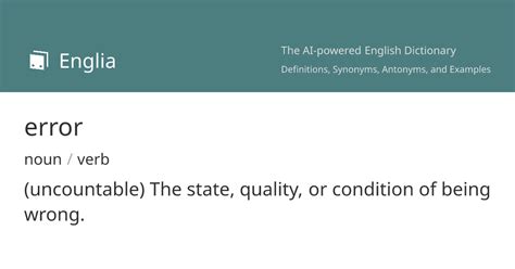 Error Definition And Meaning Englia