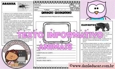 Texto Informativo Sobre Animais Dani Educar