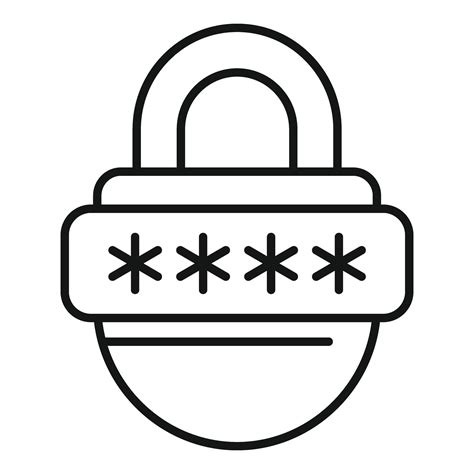 Lock Online Data Icon Outline Vector Access Learning 42523073 Vector