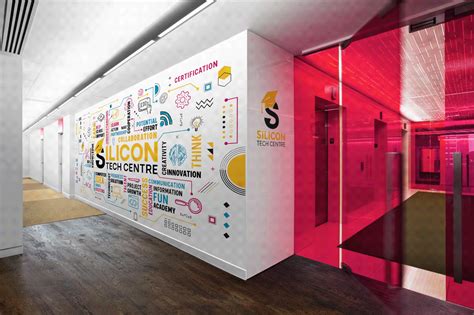Technology Training Firm Wall Mural Design Silicon Tech Center