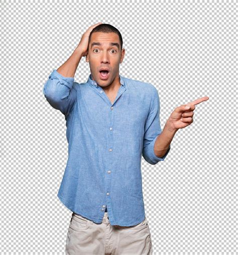 Premium Psd Cool Young Man Pointing With His Finger