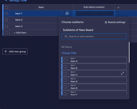 Better Search Capabilities With Subitem Connected Board Feature