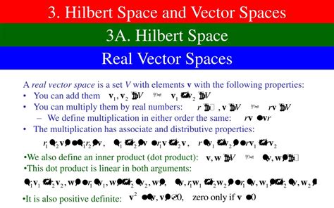Ppt 3 Hilbert Space And Vector Spaces Powerpoint Presentation Free Download Id9141202