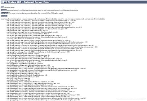 java lang classcastexception org springframework orm hibernate5