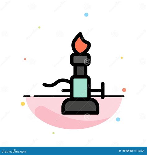 fire lab light science torch abstract flat color icon template