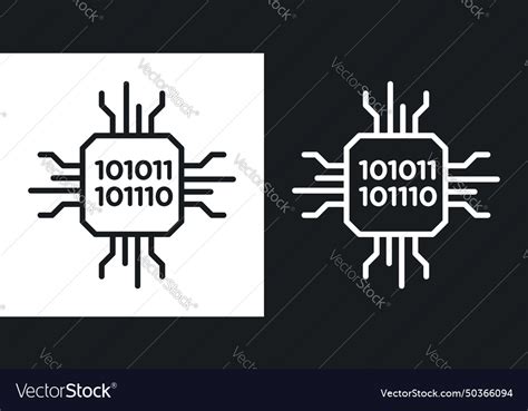 Computation Icon Set Cloud Server Processor Vector Image