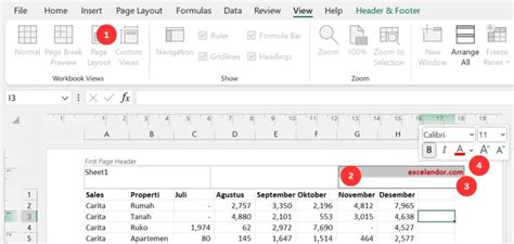 Cara Membuat Header Dan Footer Di Excel Excelandor