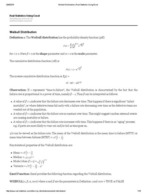 weibull distribution real statistics using excel download free pdf