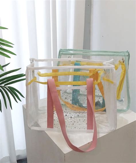 당일출고 비치백 투명비치백 비치가방 투명백 젤리백 Pvc백 물놀이가방 방수가방 수영가방 수영복가방 에이블리