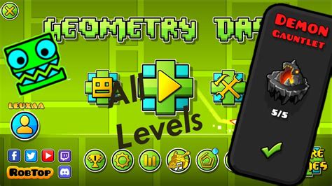 Demon Gauntlet All Levels Geometry Dash Youtube