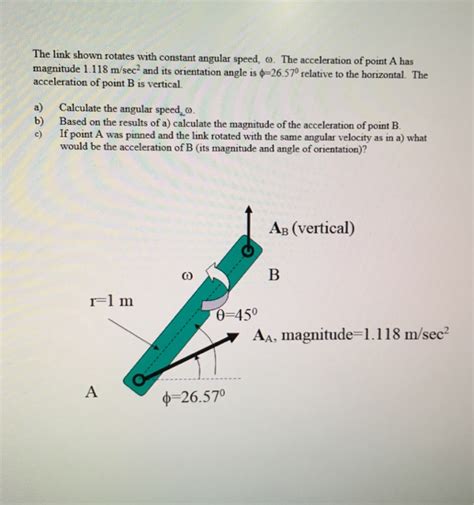 Solved The Link Shown Rotates With Constant Angular Speed Chegg