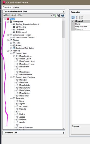 custom user interface cui default settings autodesk community