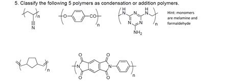 Solved 5 ﻿classify The Following 5 ﻿polymers As
