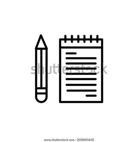 Notepad Outline Icon Vector Stock Vector Royalty Free 2058405635 Shutterstock