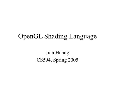 ppt opengl shading language powerpoint presentation free download