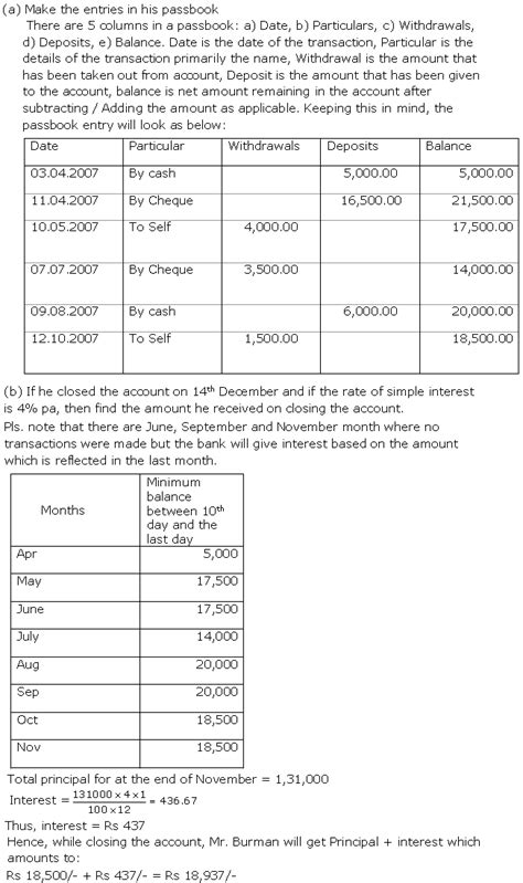 Frank ICSE Solutions For Class Maths Banking Ex