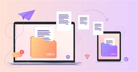 Premium Vector File Transfer Files Transferred Encrypted Form Program For Remote Connection