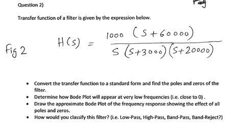 Solved Transfer Function Of A Filter Is Given By The Chegg
