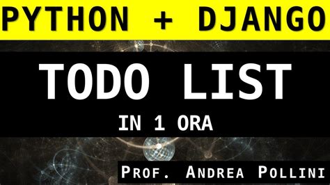 PYTHON TODO LIST APP WITH DJANGO YouTube