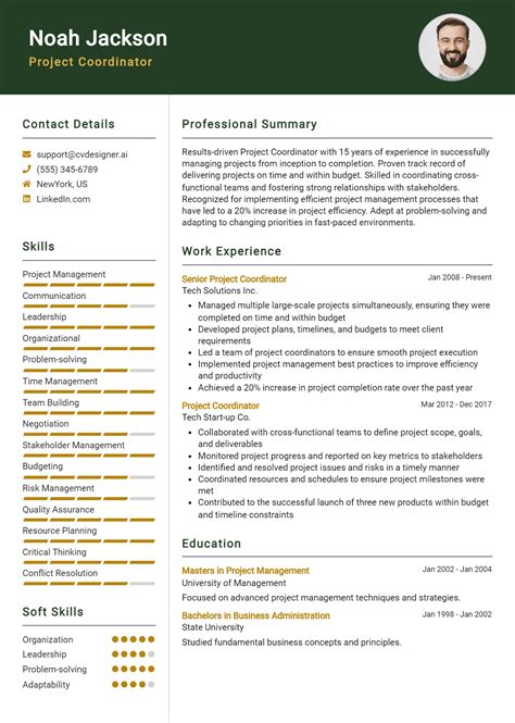 18 Project Coordinator Resume Examples For 2024 Proven Tips And Templates Cvdesigner Ai