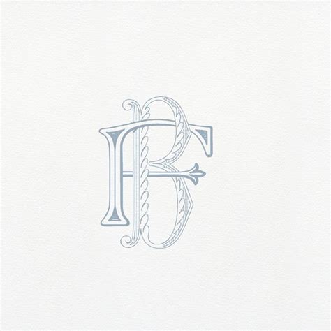 Bf Vintage Monogram Fb Duogram Bf Classic Wedding Monogram Interlocking