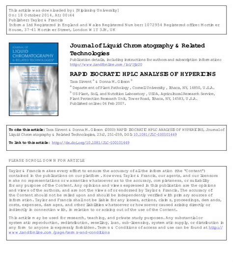 Pdf Rapid Isocratic Hplc Analysis Of Hypericins Dokumen Tips