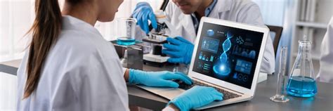 Premium Photo Scientist Working On Biotechnology Computer Software To