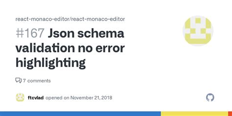 Json Schema Validation No Error Highlighting · Issue 167 · React