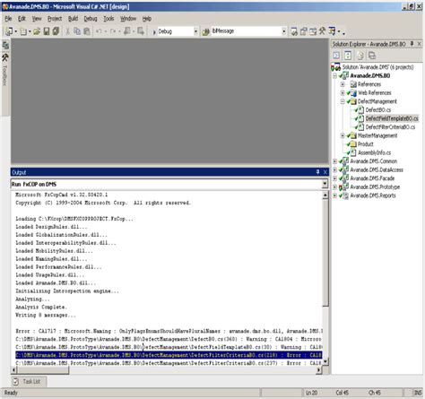 Fxcop Integration Into Vsnet